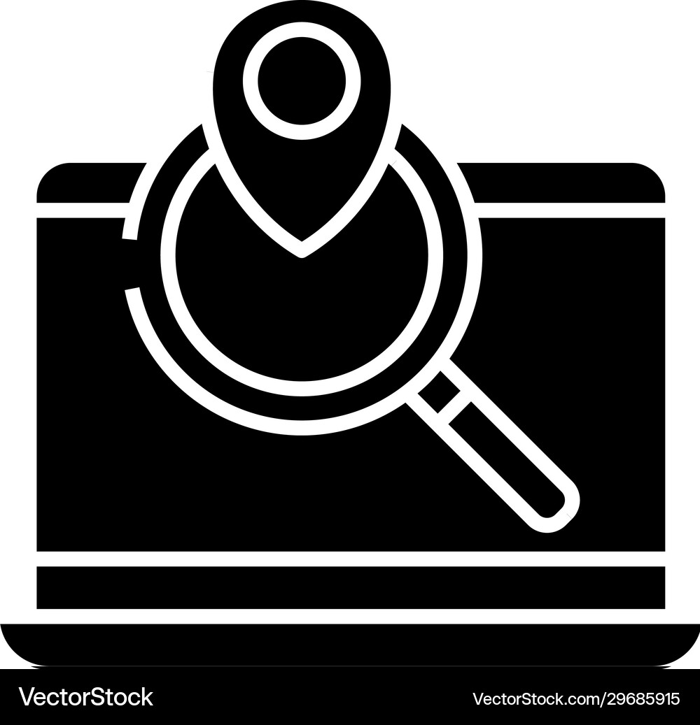 Address search black icon concept Royalty Free Vector Image