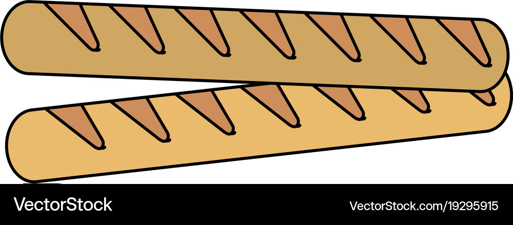 Baguette french bread Royalty Free Vector Image