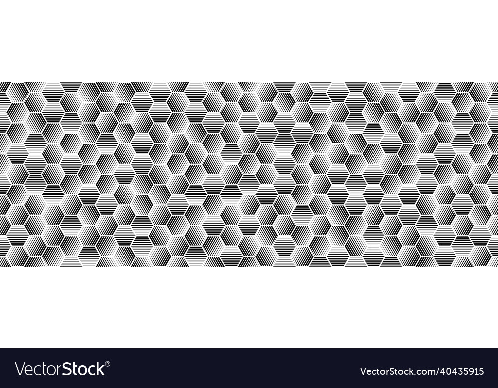 Black and white hexagonal abstract seamless Vector Image