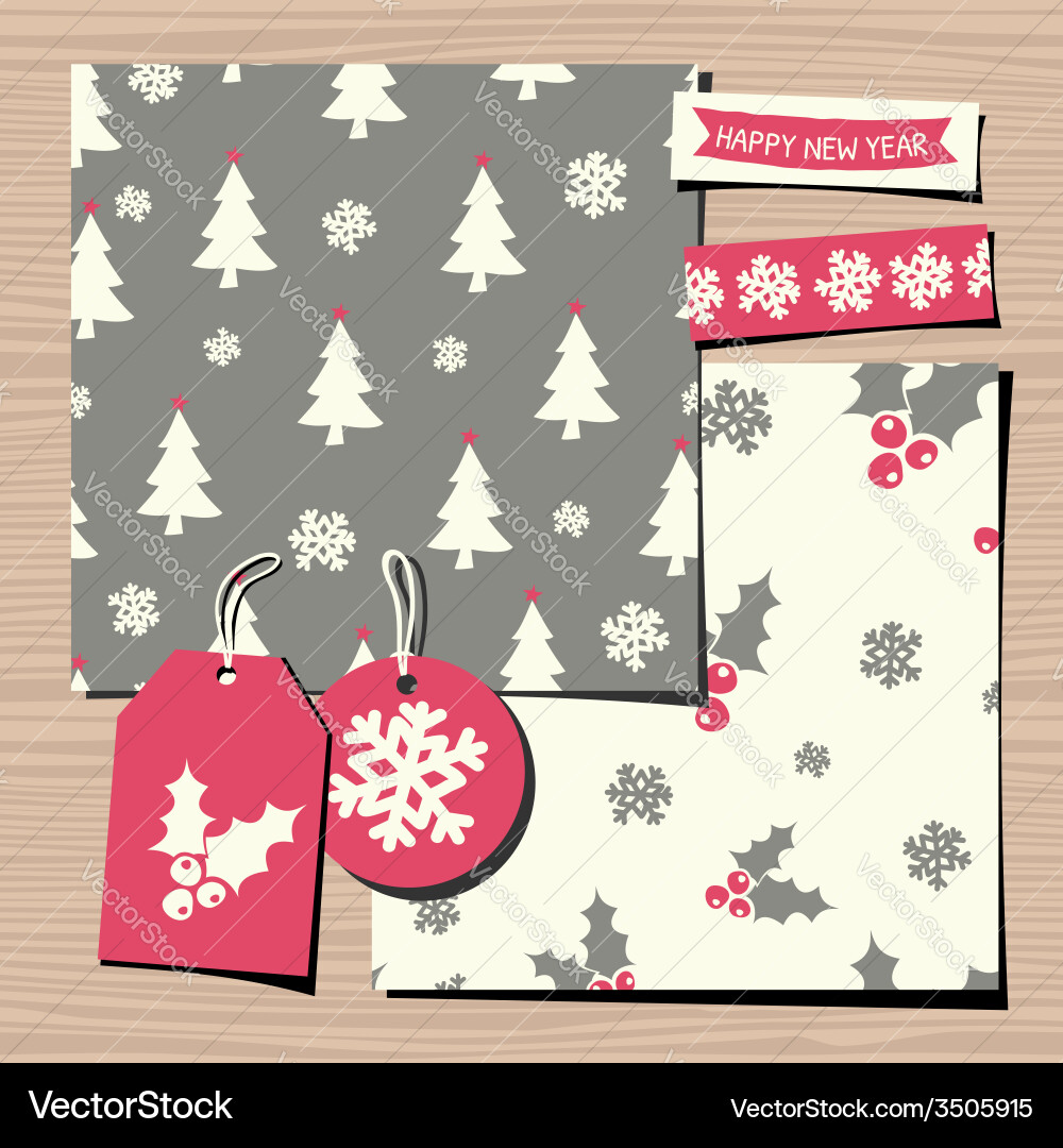 Christmas templates paper collection Royalty Free Vector