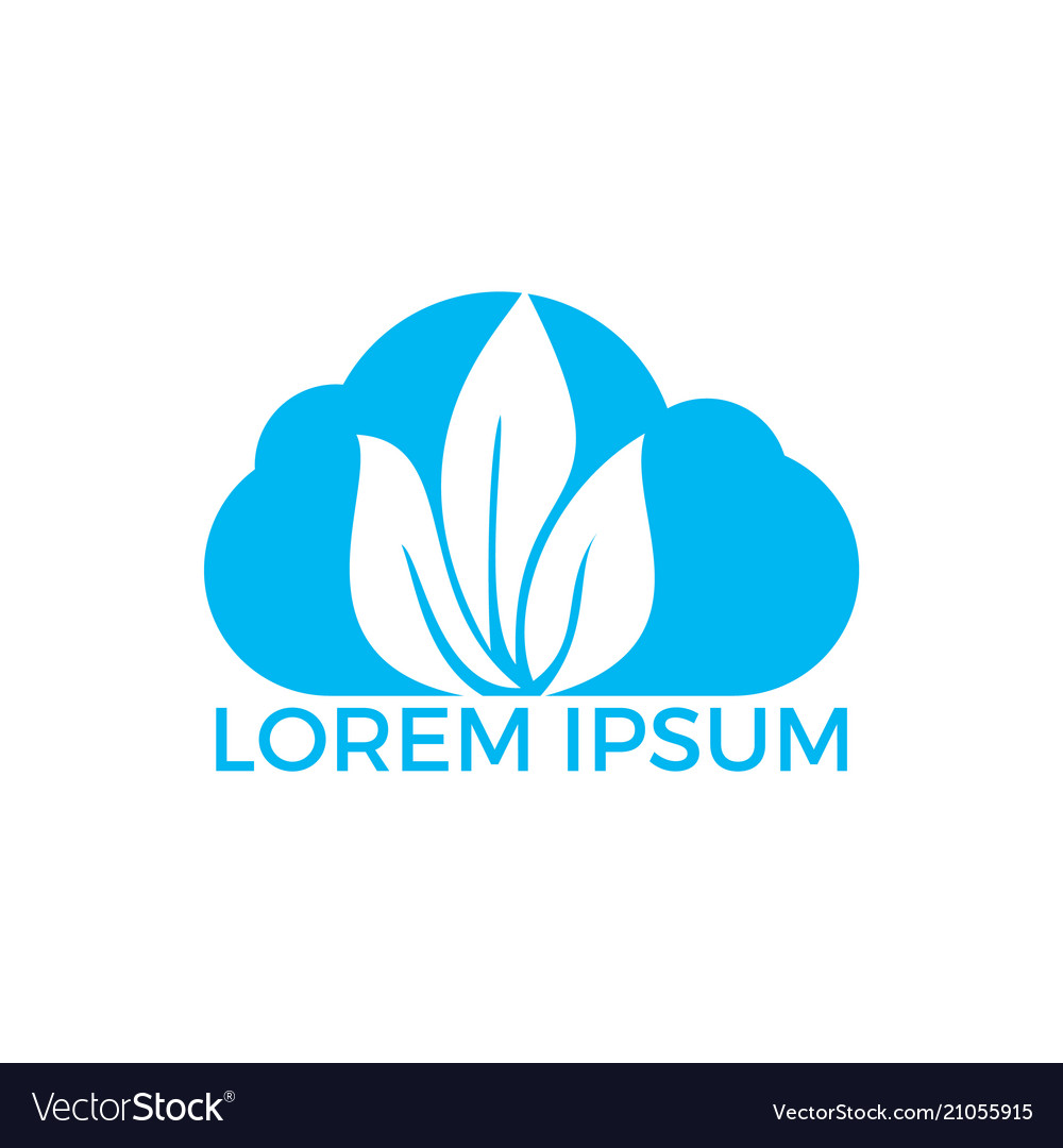 Cloud leaf logo design Royalty Free Vector Image