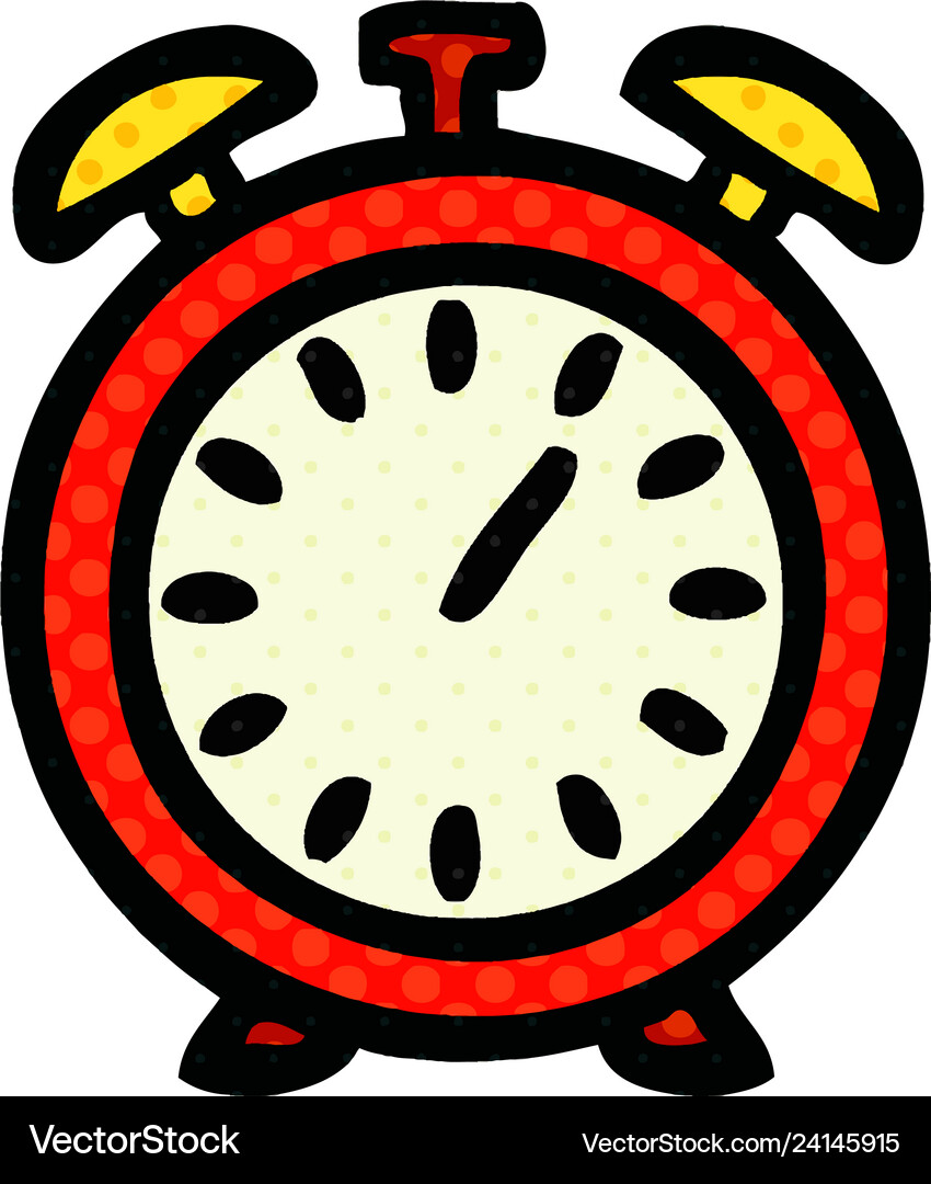 Comic book style cartoon alarm clock Royalty Free Vector