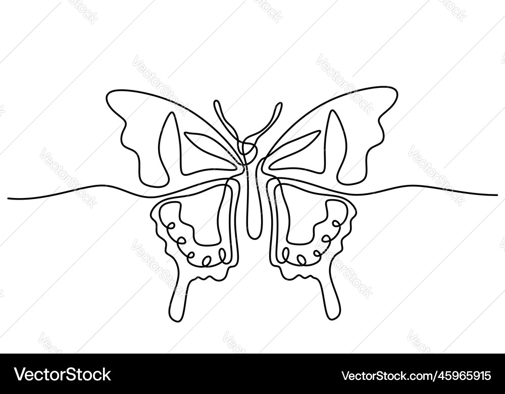 Continuous one line drawing of beautiful Vector Image