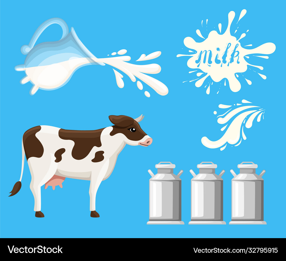Dripping and flow milk splash drop cream Vector Image