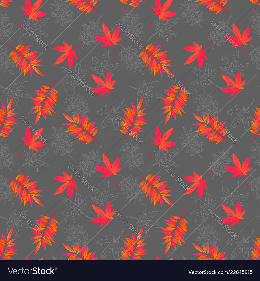 Fall leaves seamless pattern Royalty Free Vector Image