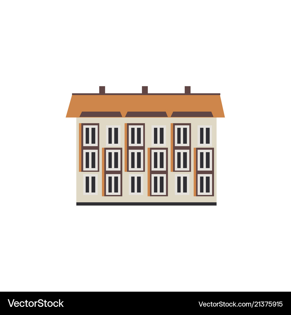 Flat apartment residental building Royalty Free Vector Image