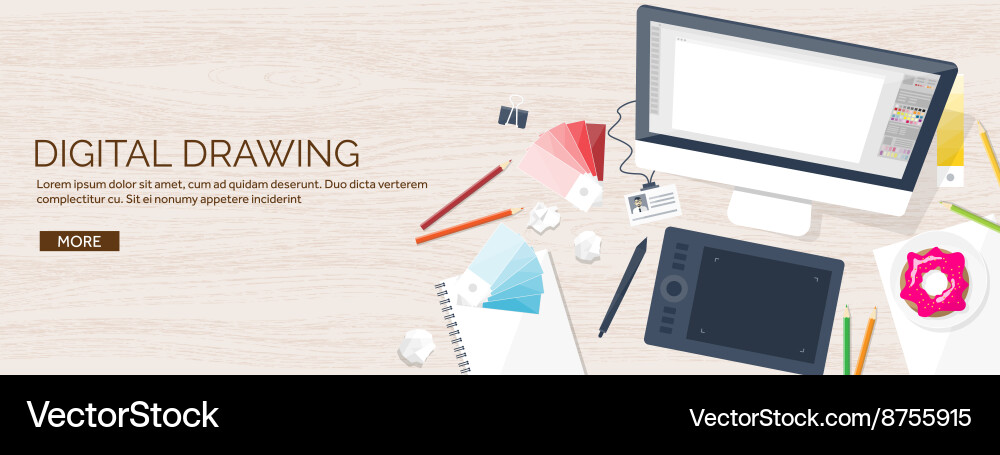 Graphic web design Drawing and painting Royalty Free Vector