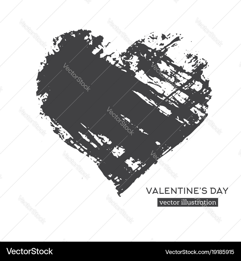 Hand drawn calligraphy heart isolated on white Vector Image