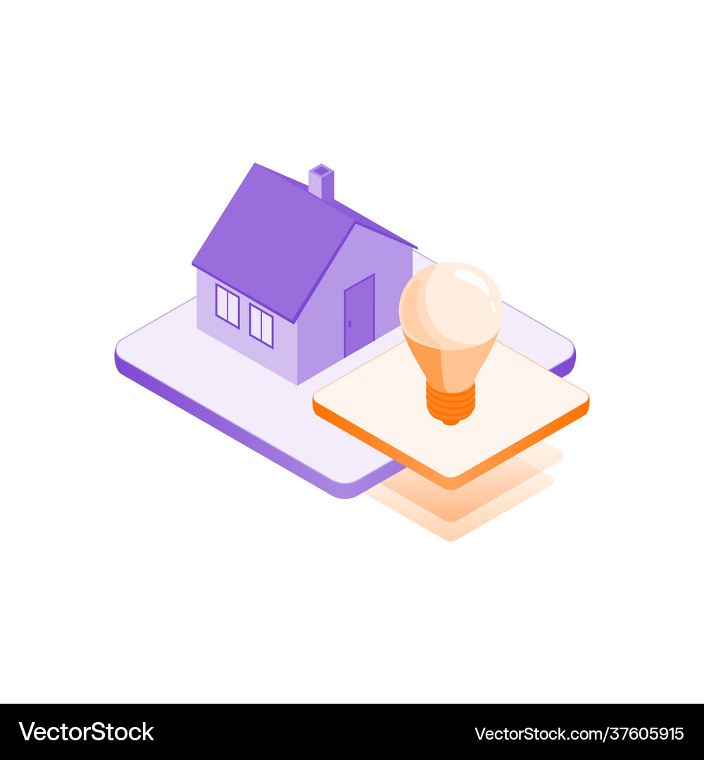 Icon smart home end smart led lamp isometric Vector Image