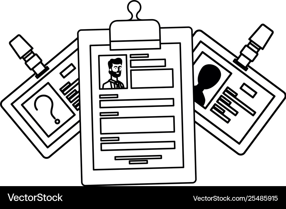 Id card and personal profile on white background Vector Image