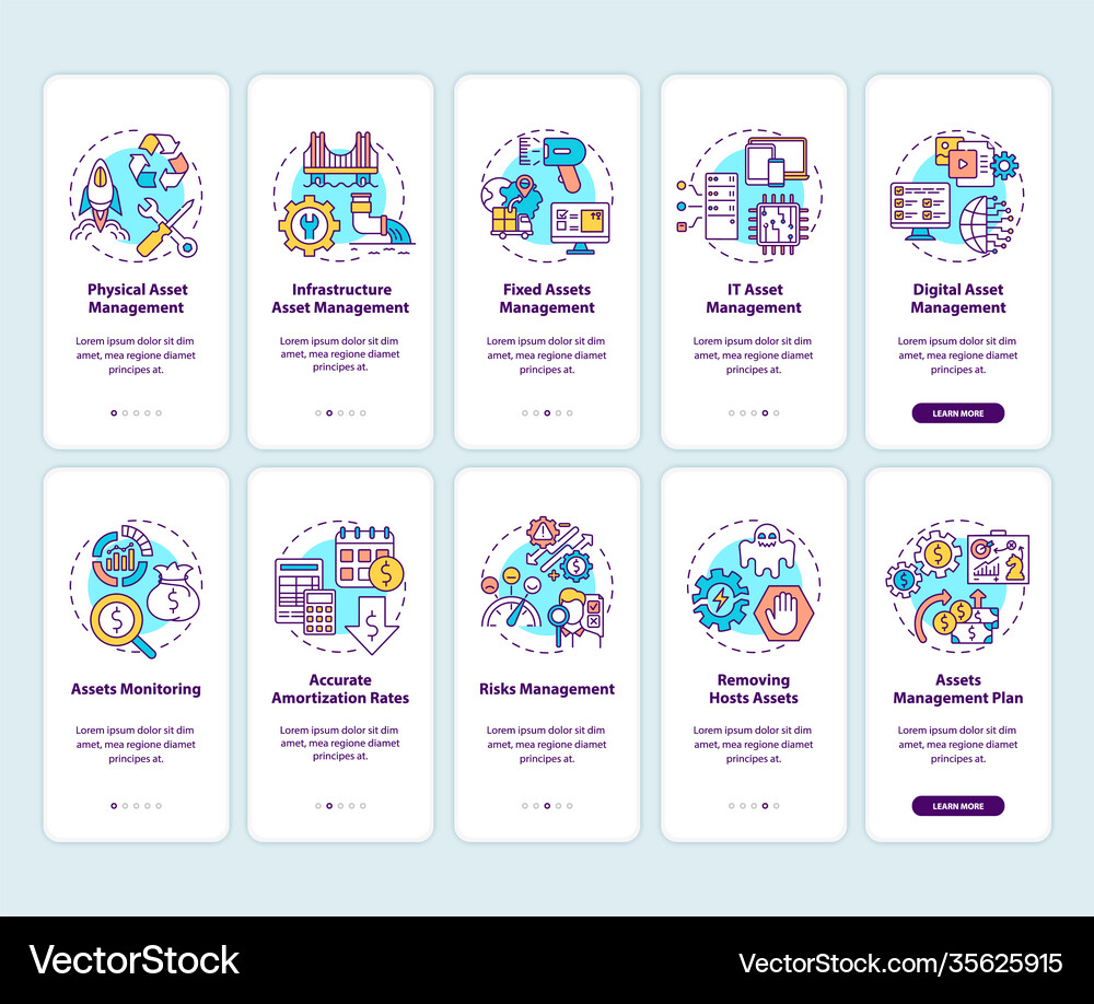Increasing invested assets onboarding mobile app Vector Image