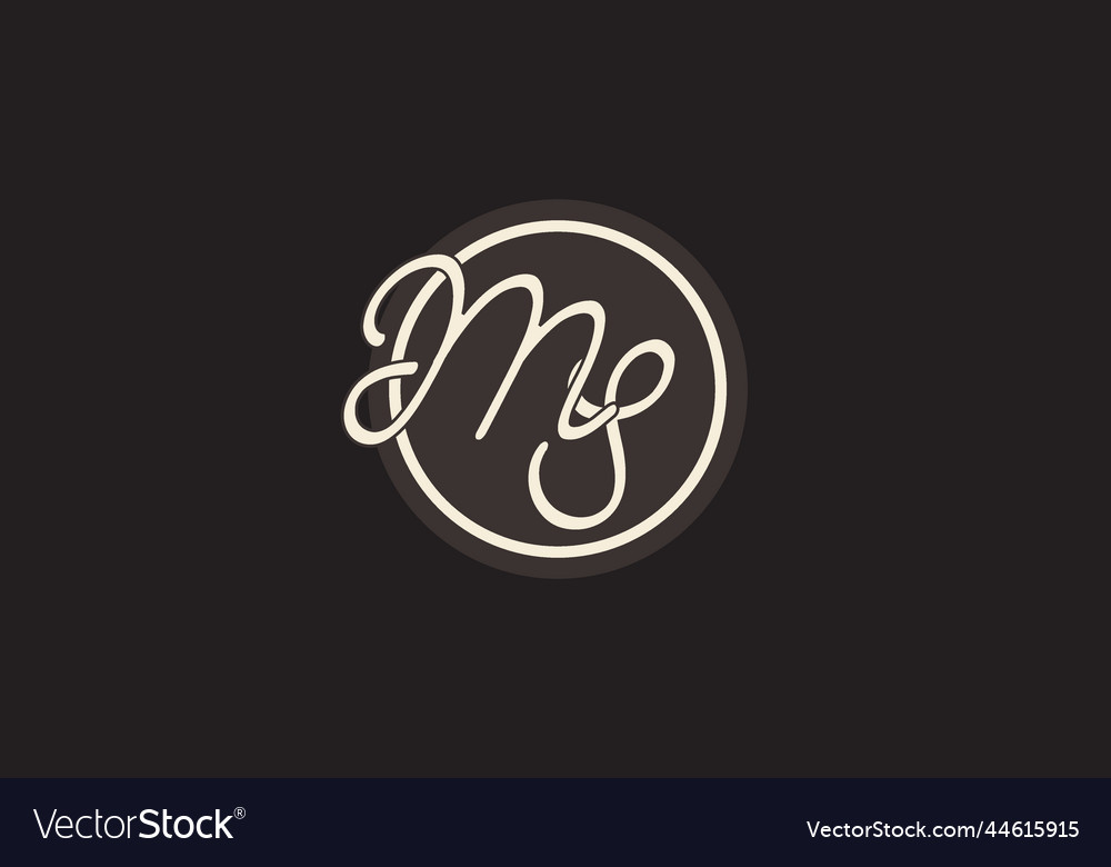 Initial letter ms monogram logo with simple Vector Image