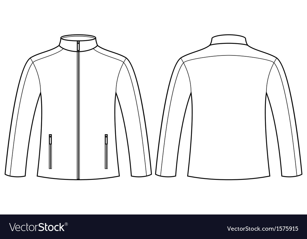 Jacket Template Front And Back Royalty Free Vector Image