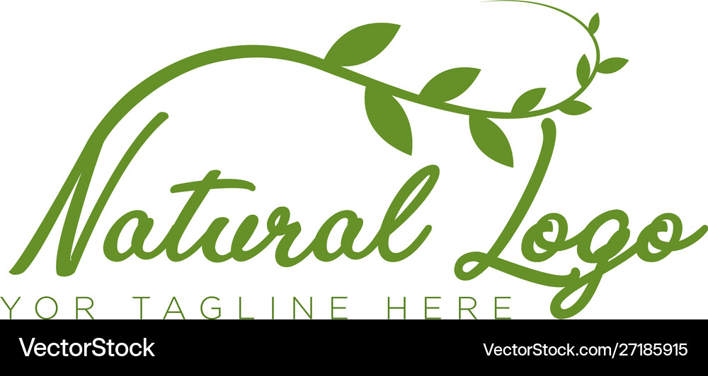 Natural logo design with leaf modern style Vector Image