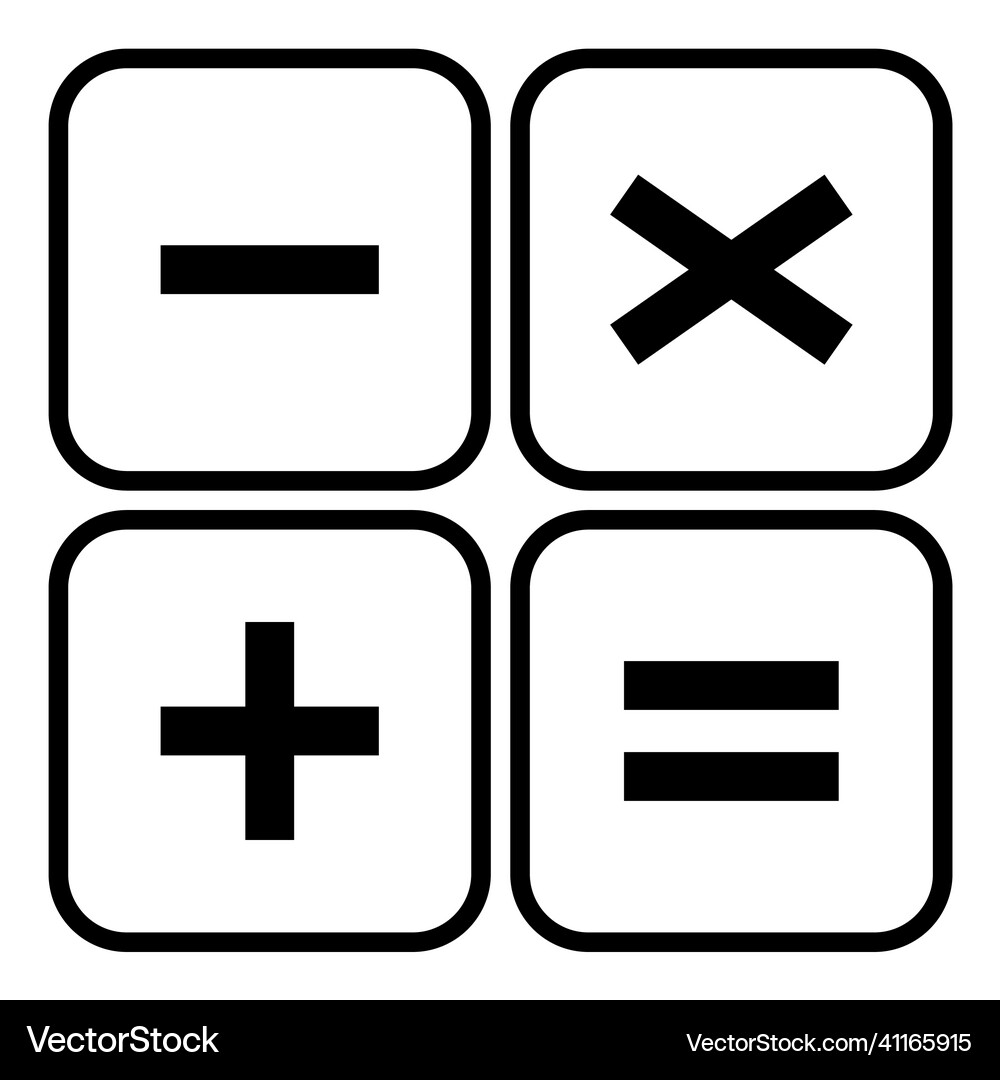 Plus minus multiply and equal to mathematics Vector Image