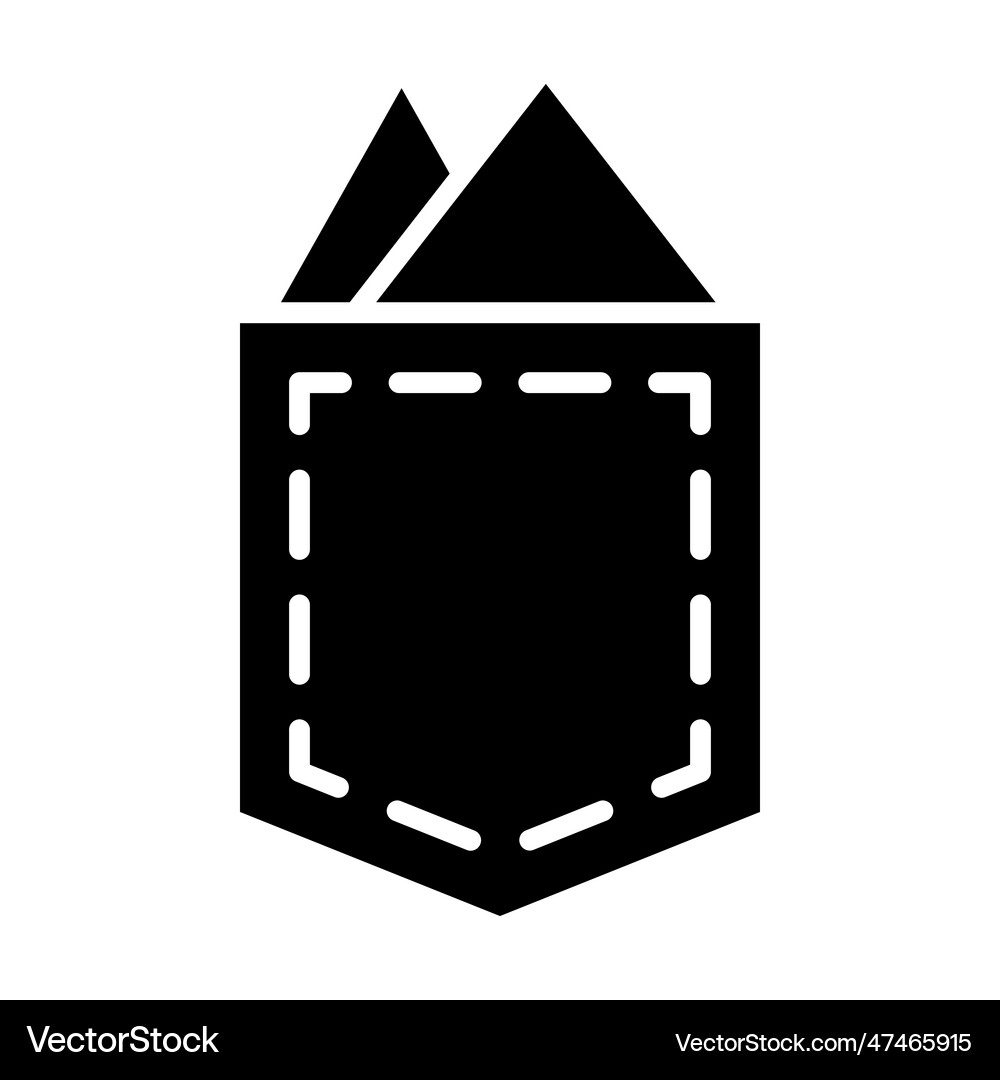 Pocket square glyph icon for personal Royalty Free Vector