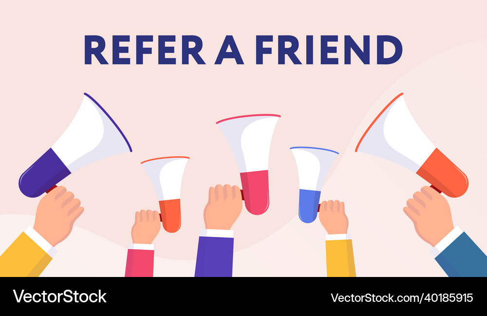 Refer and earn in flat design Royalty Free Vector Image