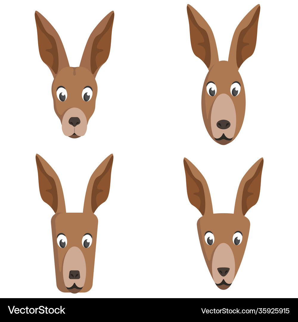 Set cartoon kangaroos Royalty Free Vector Image