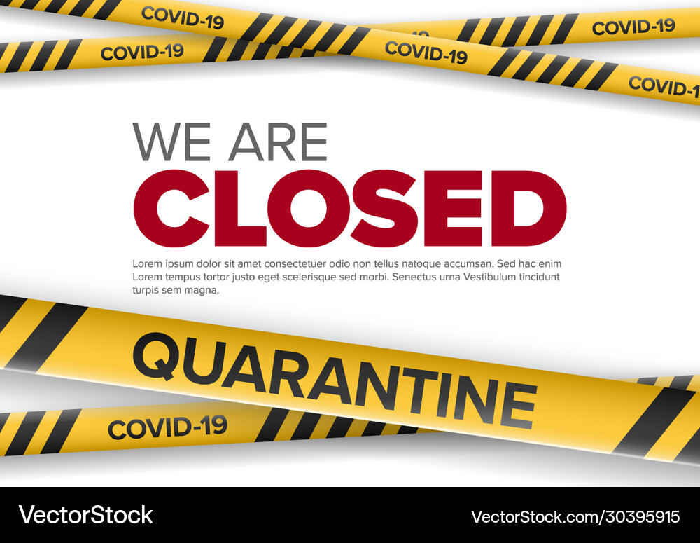 Shop closed flyer template with coronavirus Vector Image