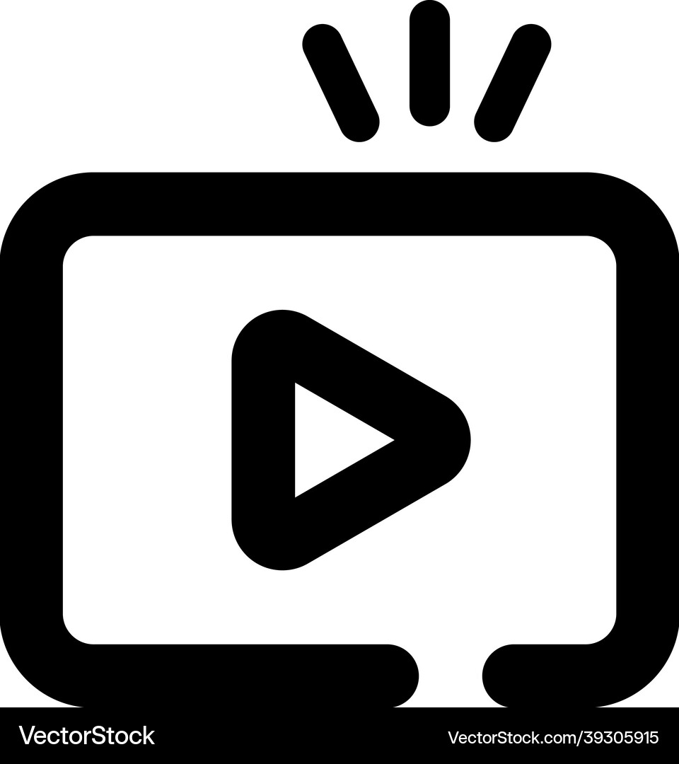 Video multimedia icon line icon outline Royalty Free Vector