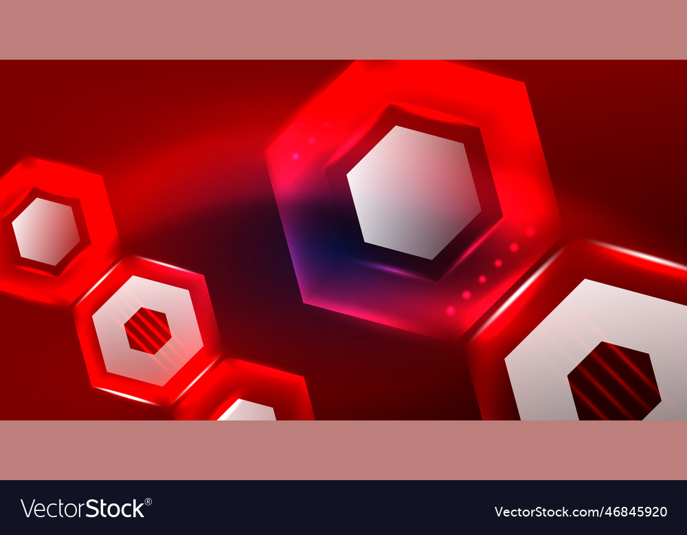 Abstract background neon hexagon Royalty Free Vector Image
