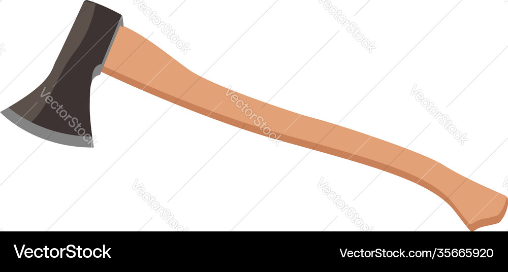 Axe with a wooden handle on white background Vector Image