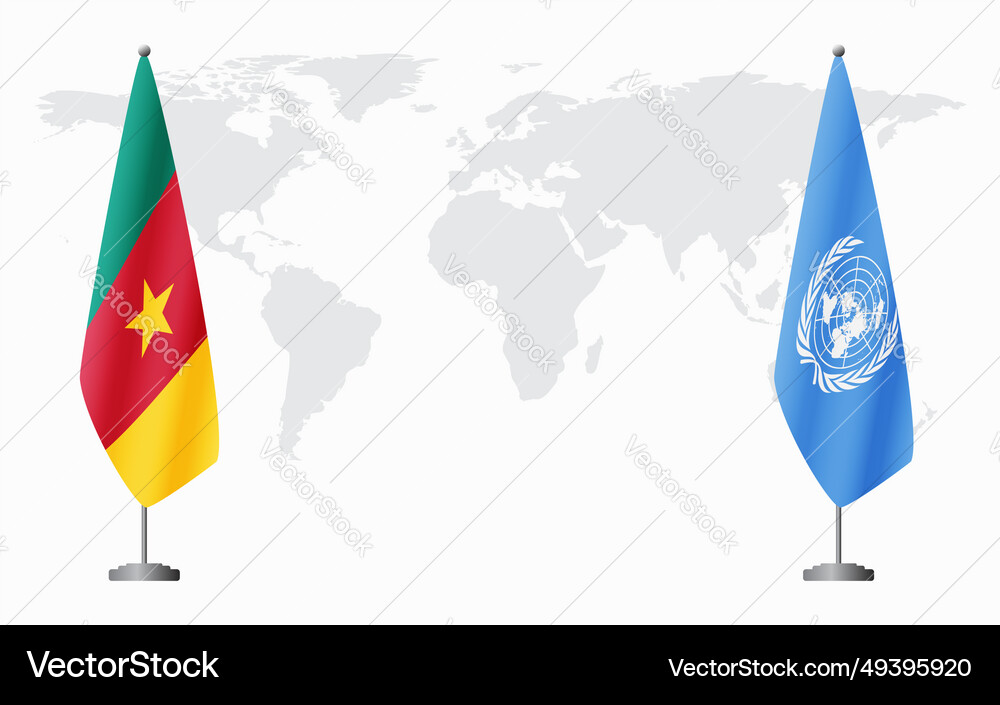 Cameroon and united nations flags for official Vector Image