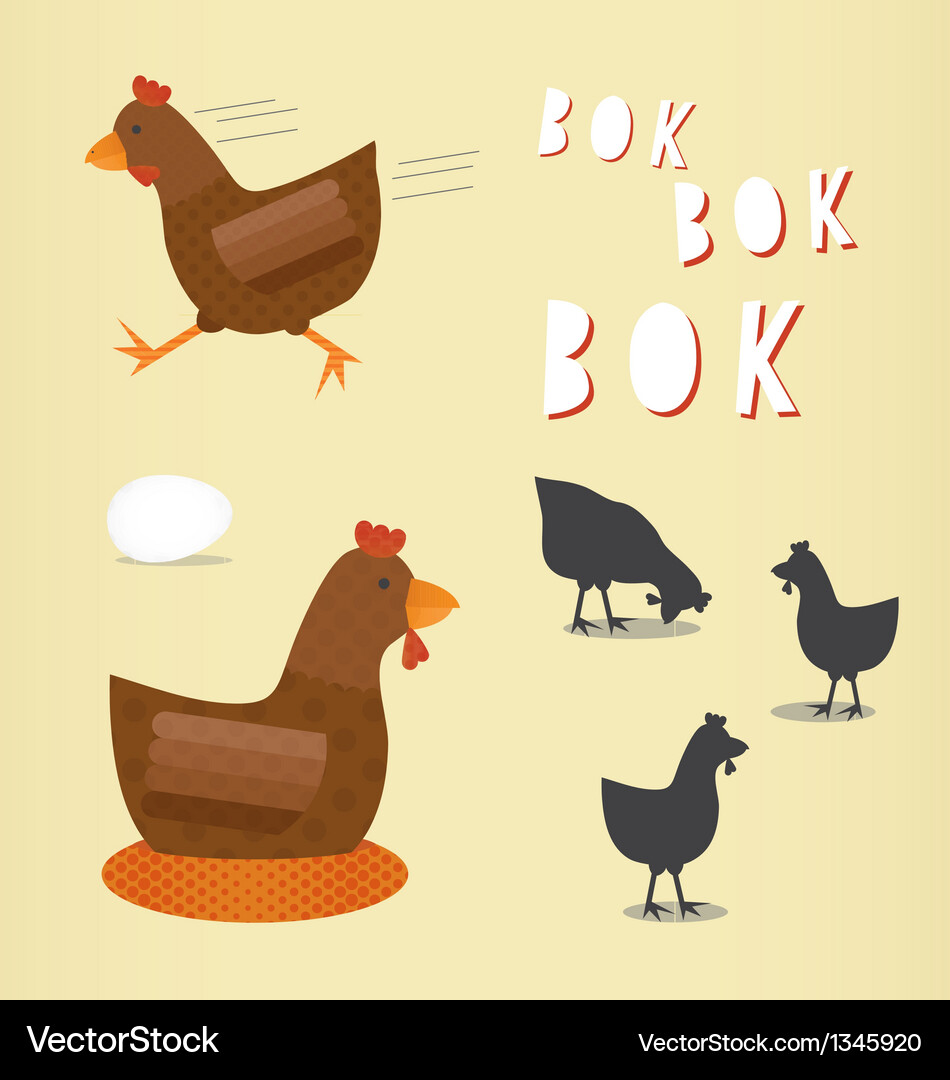 Chickens Royalty Free Vector Image - VectorStock