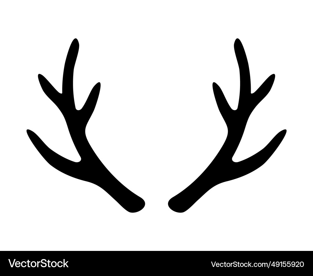 Deer and elk antlers icon Royalty Free Vector Image