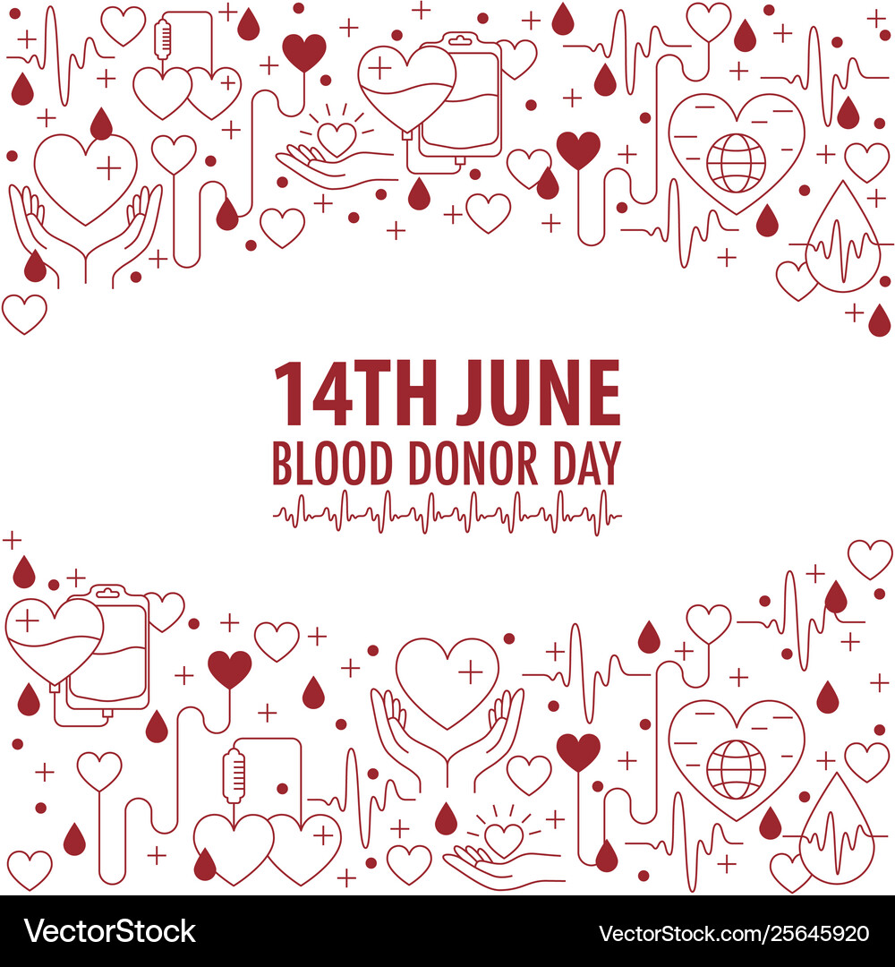 Donation blood day banner Royalty Free Vector Image