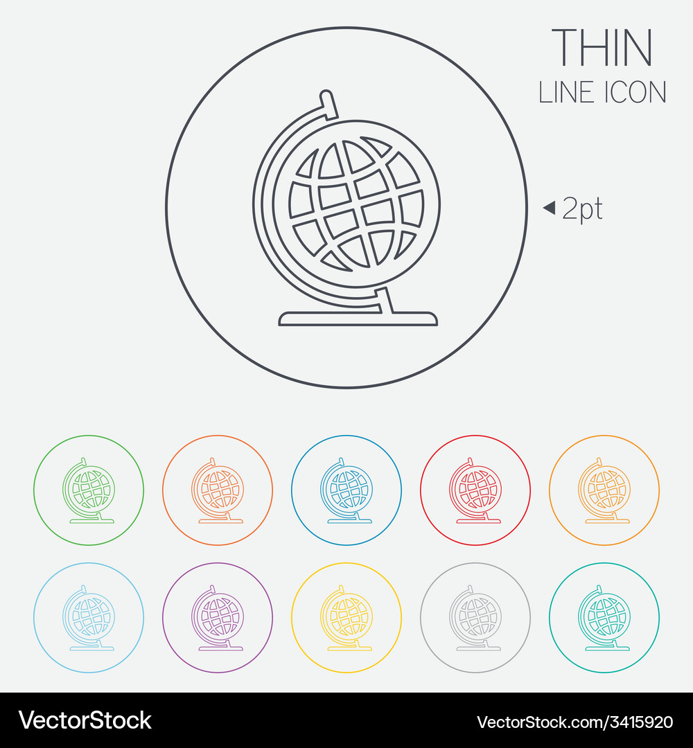 Globe sign icon geography symbol Royalty Free Vector Image