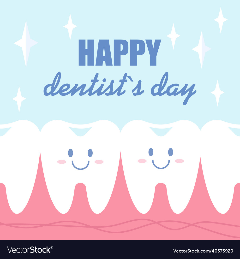 Happy dentist s day postcard image Royalty Free Vector Image