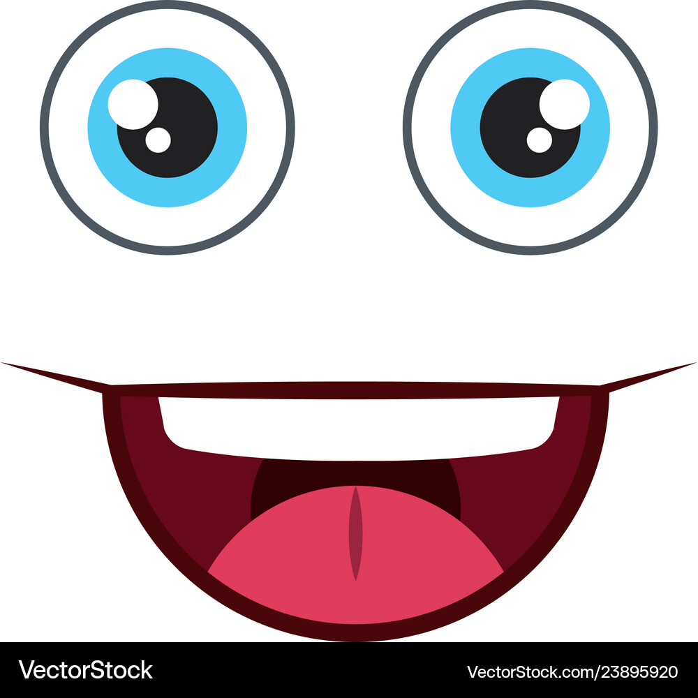 Happy fool face emoticon icon Royalty Free Vector Image