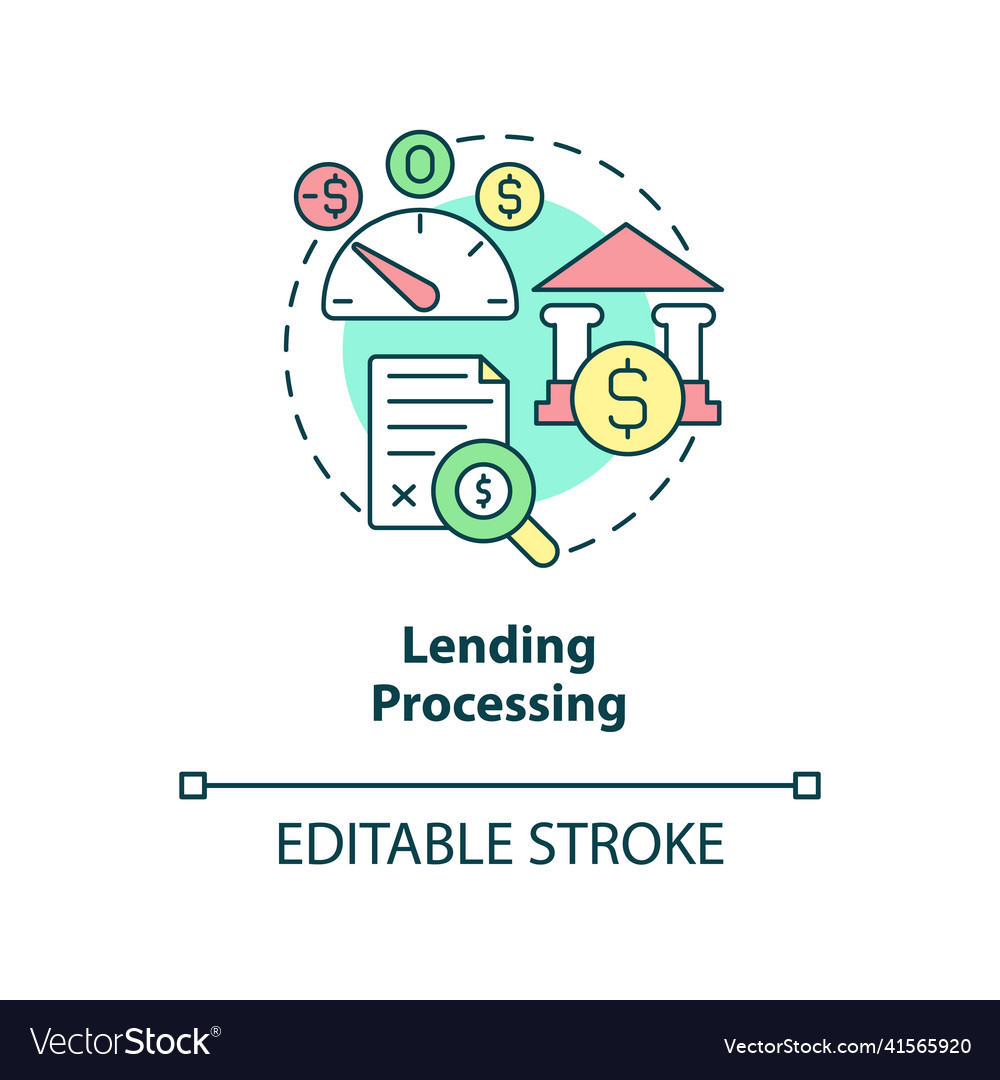 Lending processing concept icon Royalty Free Vector Image