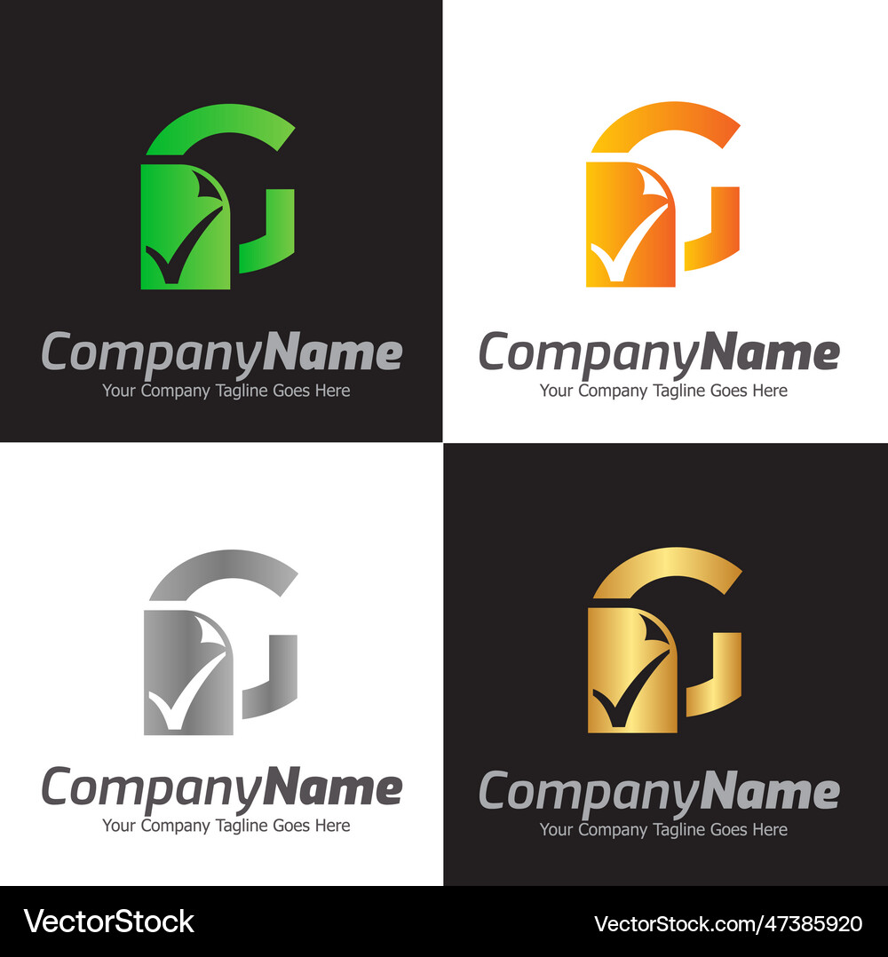 Letter g logo template colorful Royalty Free Vector Image