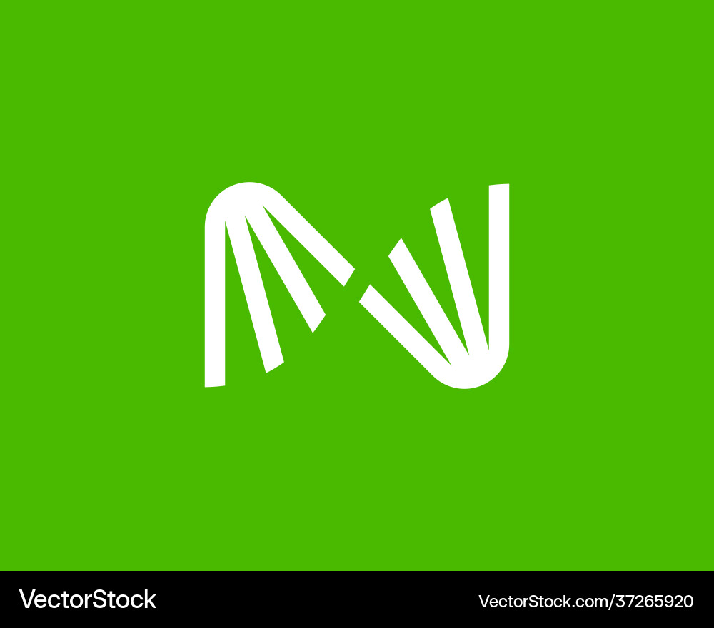 Letter n w logo monogram minimalistic style Vector Image
