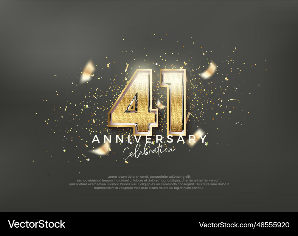 Luxurious and elegant number 41st premium design Vector Image