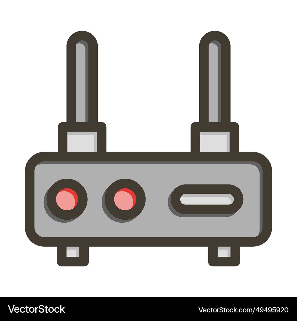 Modem thick line filled colors icon for personal Vector Image