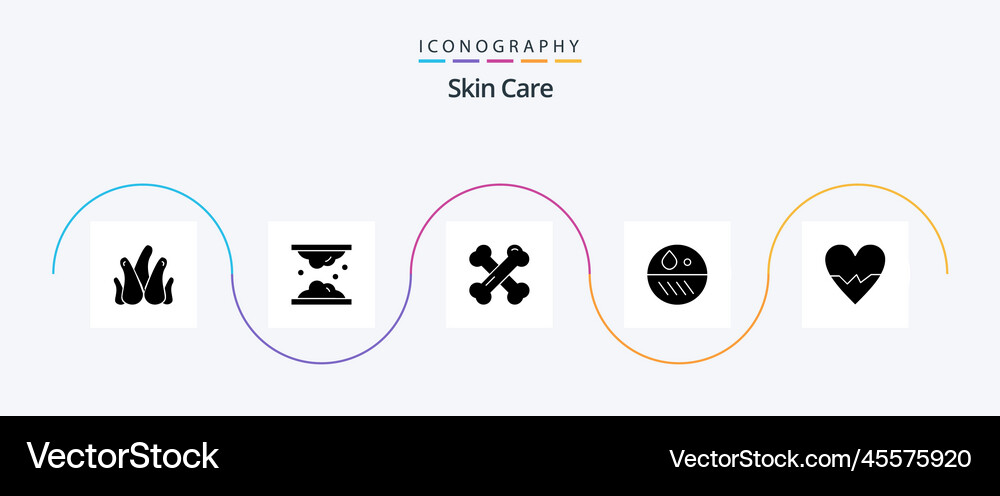 Skin glyph 5 icon pack including dermatology Vector Image