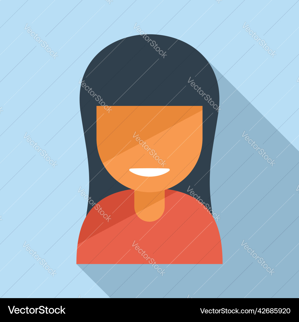 Smile icon flat happy person Royalty Free Vector Image