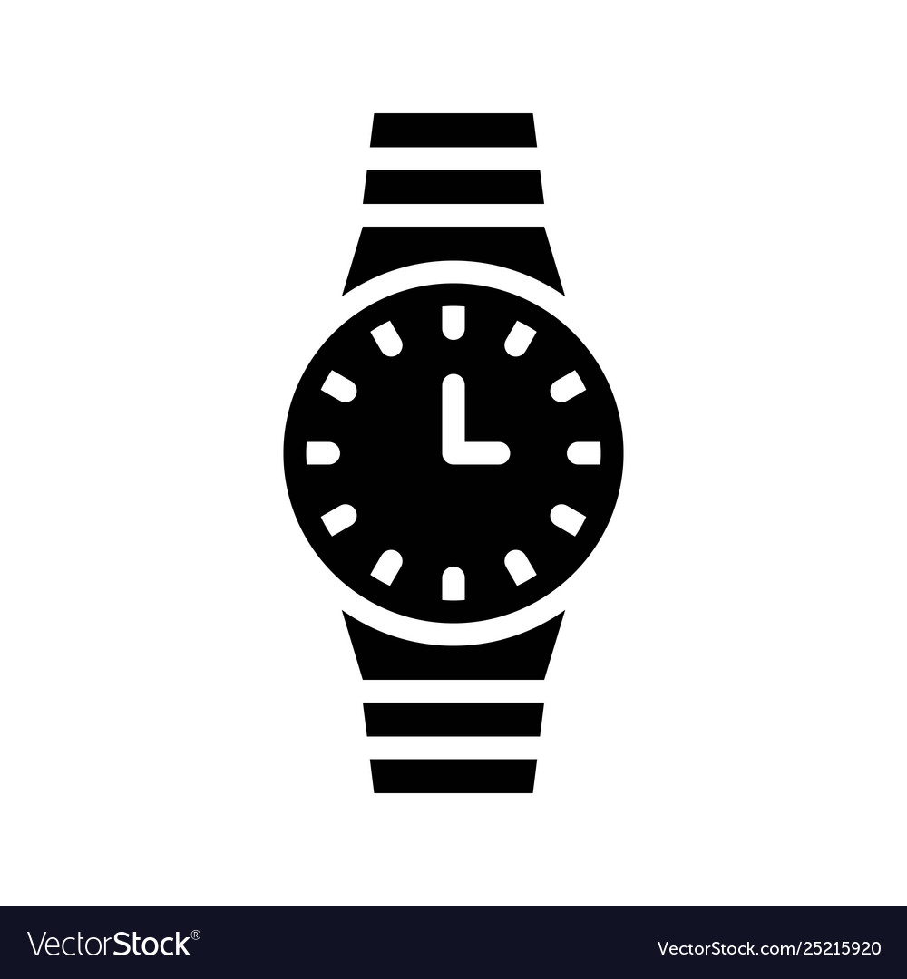 Watch isolated solid style icon Royalty Free Vector Image