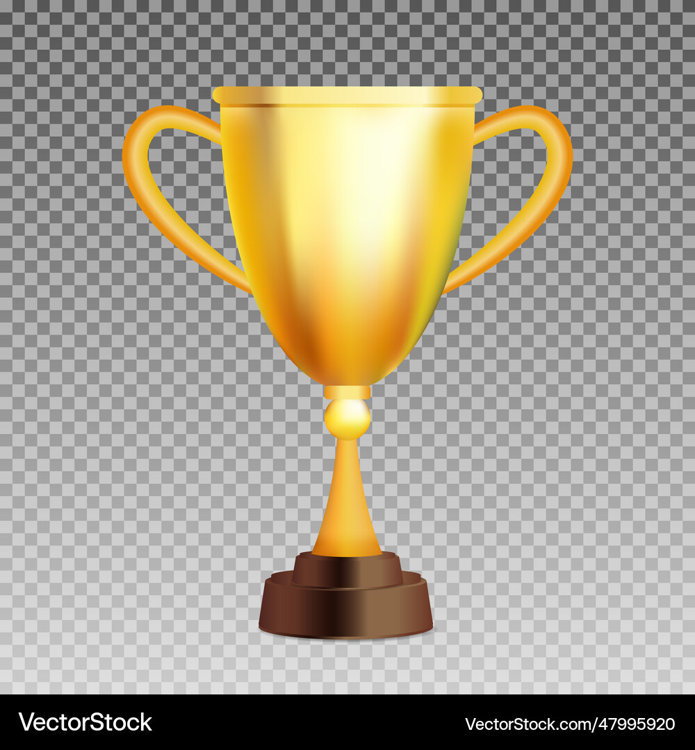 Winner trophy gold cup on transparent background Vector Image