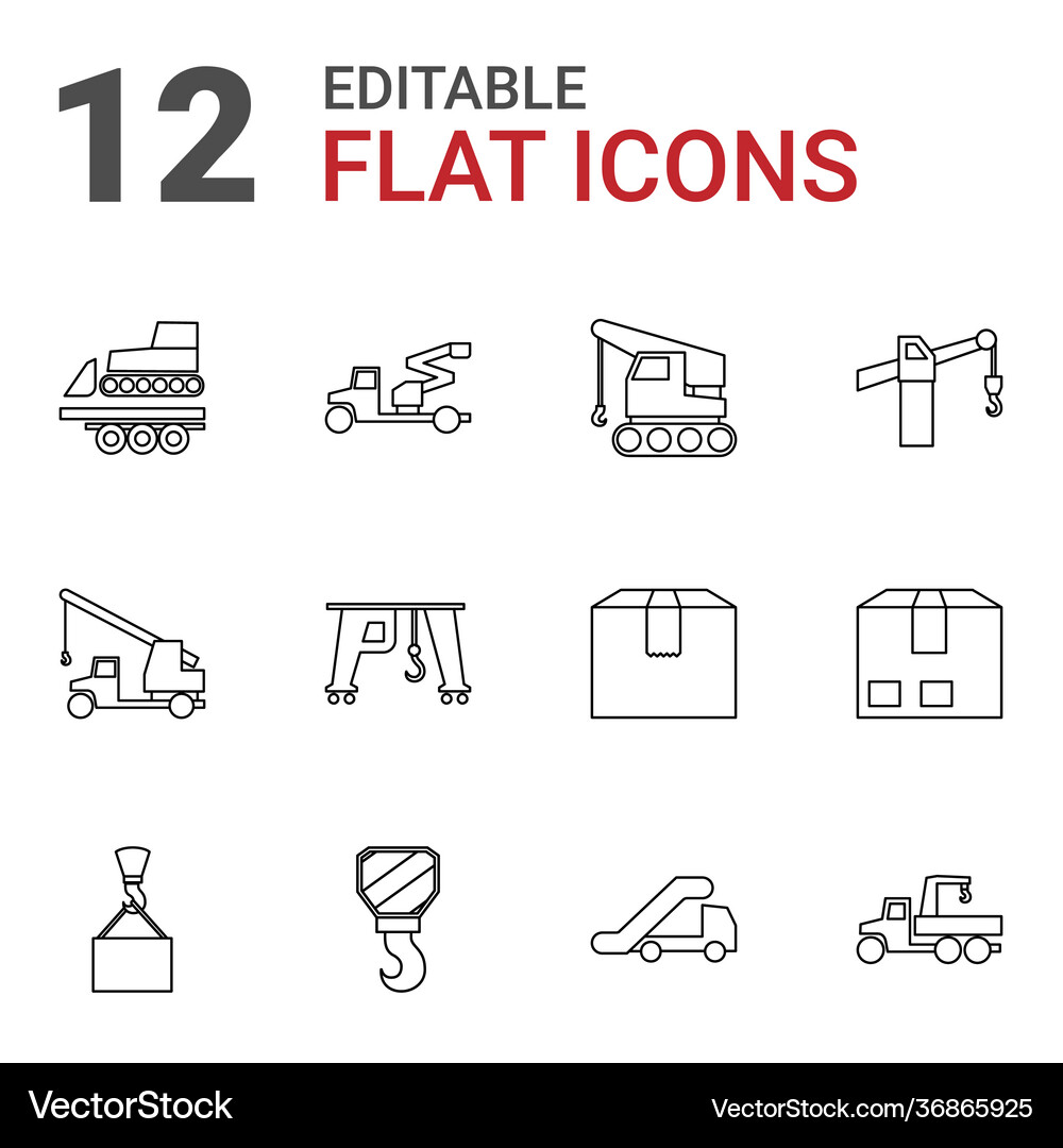 12 crane icons Royalty Free Vector Image - VectorStock