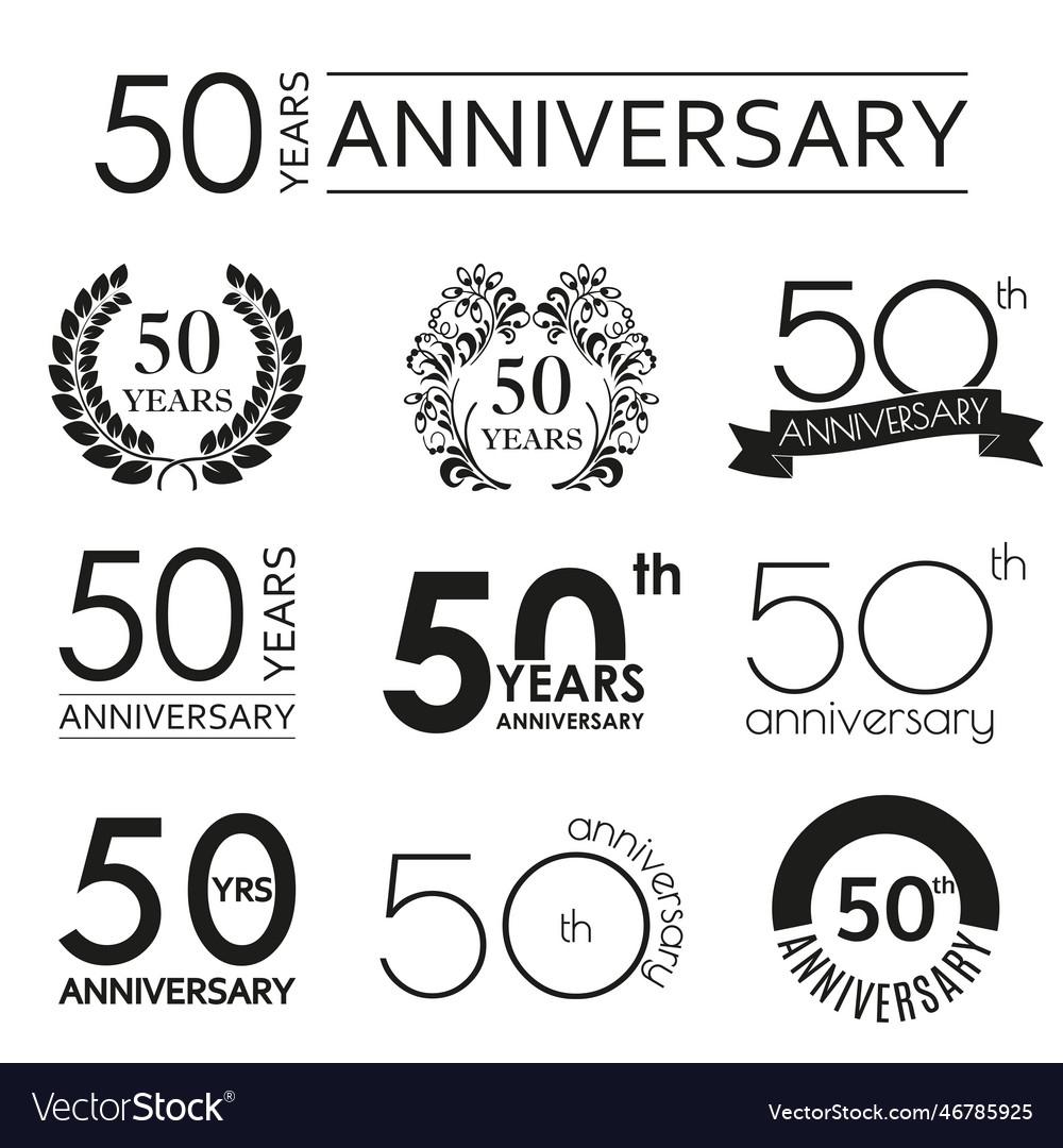 50 years anniversary icon set 50th anniversary Vector Image