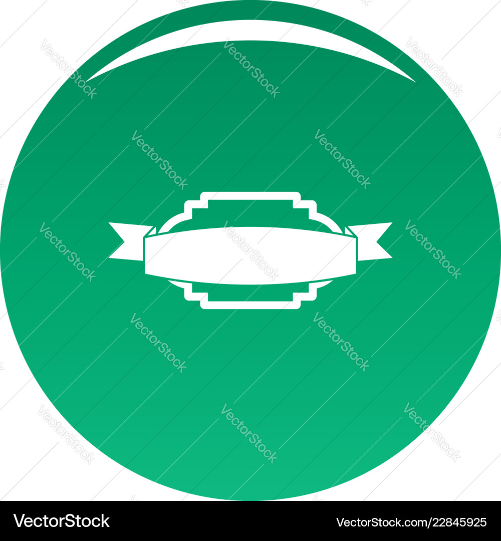 Badge premium quality icon green Royalty Free Vector Image