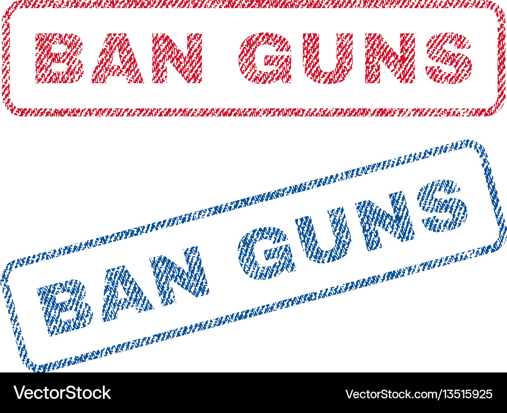 Ban guns textile stamps Royalty Free Vector Image