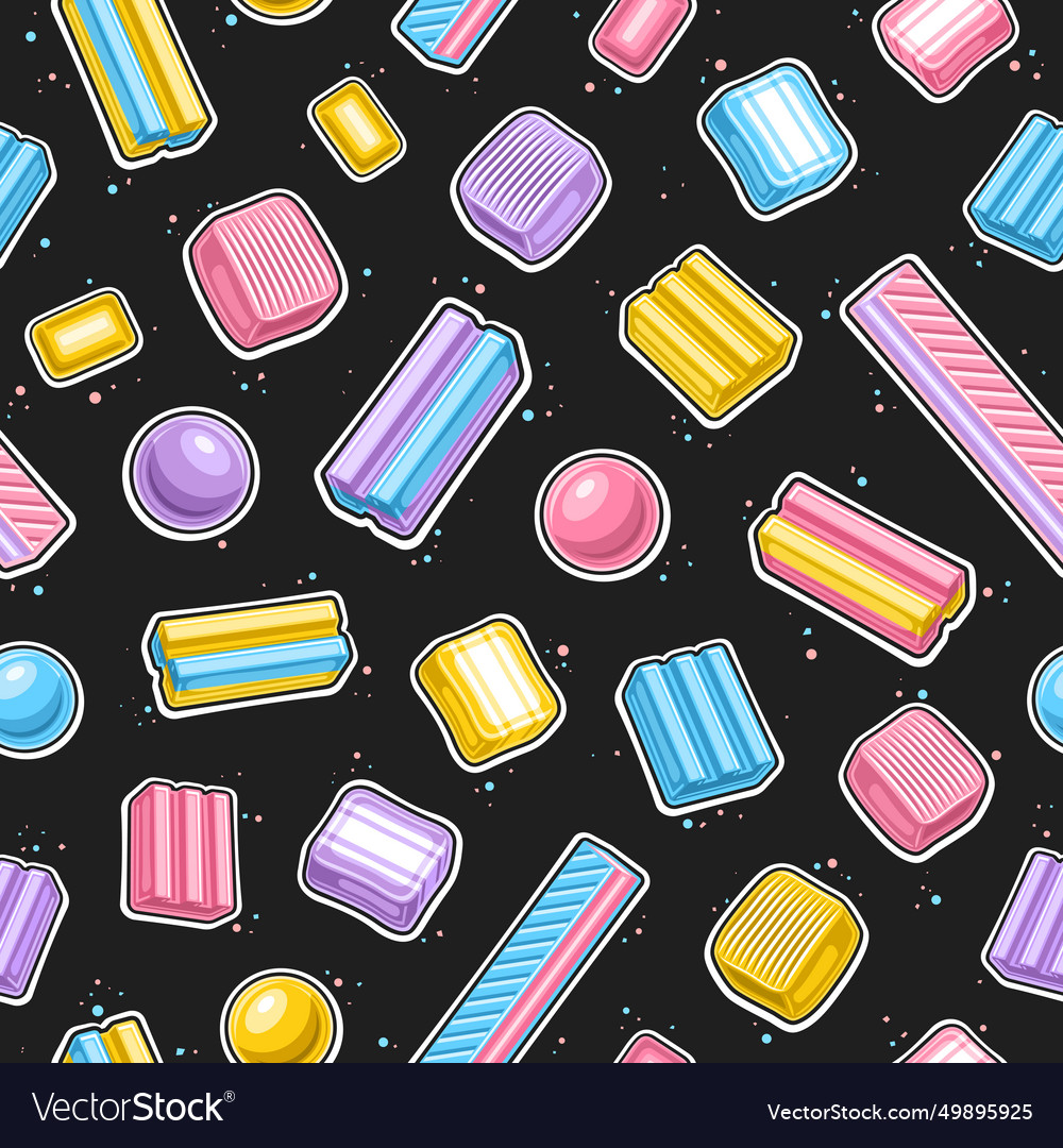 Bubble gum seamless pattern Royalty Free Vector Image