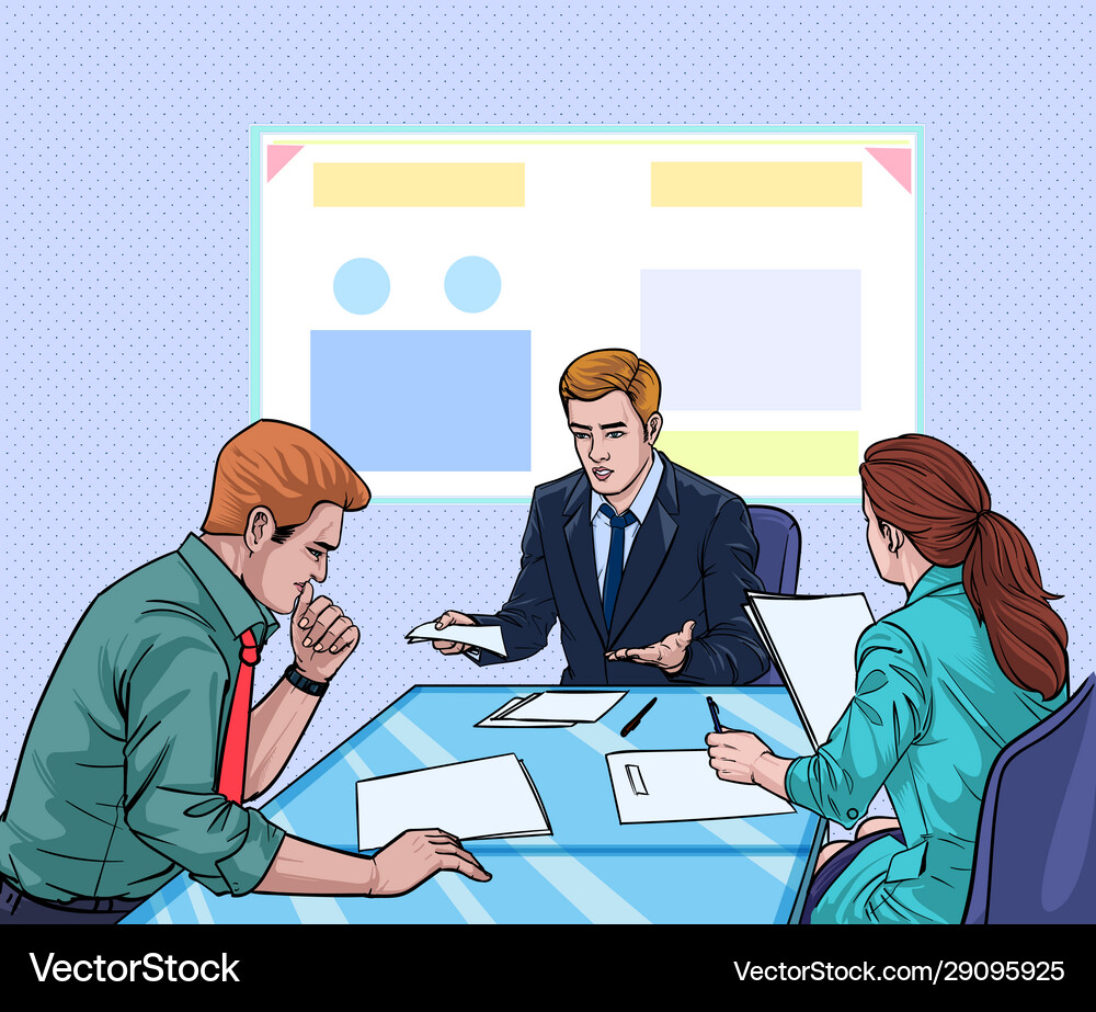 Business people meeting seriously Royalty Free Vector Image