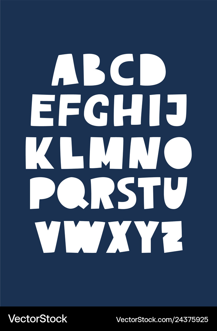 Cute cutout alphabet abc poster Royalty Free Vector Image