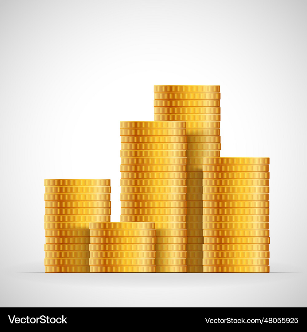 Gold coins stack money icon design business Vector Image